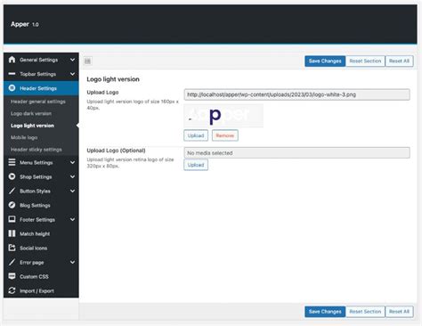 How To Add Logo In Apper Theme Acmeedesign Support System