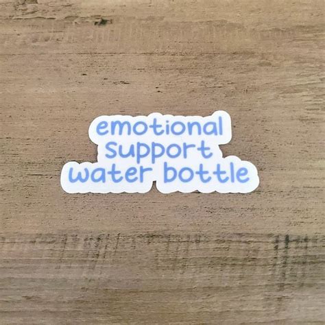 Emotional Support Water Bottle Sticker In Light Blue Color Bottle