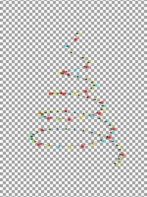 Premium PSD Christmas Tree Shape Light With Transparent Background