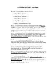 CS Sample Exam Fall Docx CS Sample Exam Questions From The Essentials Of