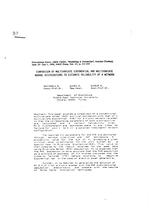 Pdf Comparison Of Multivariate Exponential And Multivariate Normal