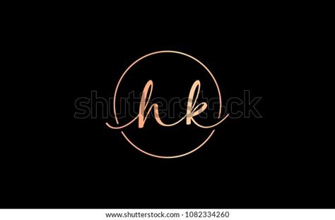 Hk Kh Circular Cursive Letter Initial Stock Vector Royalty Free Shutterstock