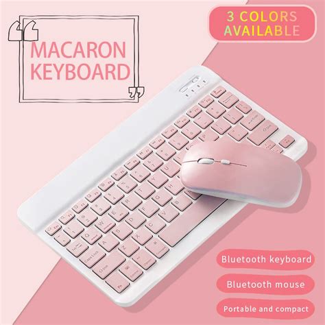 10 Inch Wireless Bluetooth Keyboard And Mouse Set Lightweight Portable For Laptop Ipad Phone And