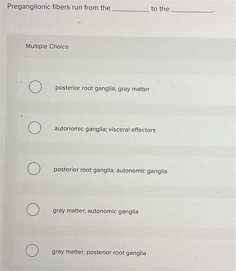 Preganglionic Fibers Run From The To Themultiple