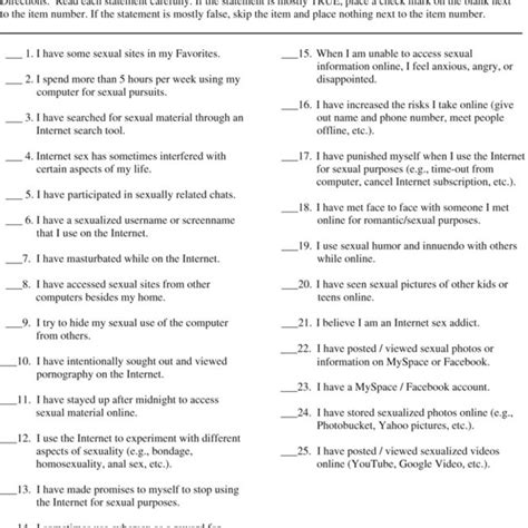 Internet Sex Screening Test—adolescent Version © 2007 Delmonico