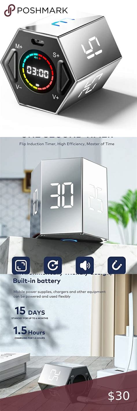 Ticktime Pomodoro Timer Digital Cube Timer Hexagon Visual Magnetic Flip Focus In 2022