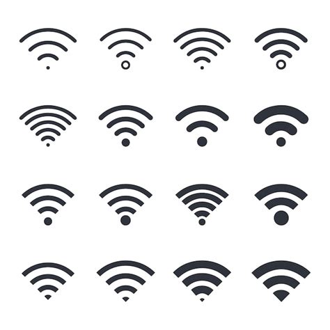 Premium Vector Wifi Icon Set Wireless Internet Symbol Collection Of Free Internet Zone Sign