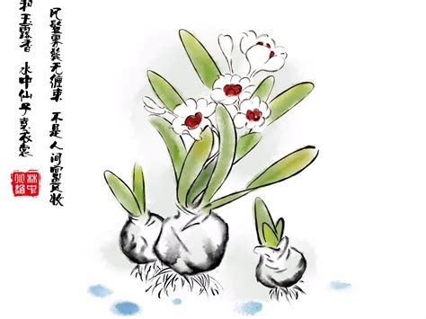 电脑板绘水墨花鸟 林中小蜗 站酷ZCOOL