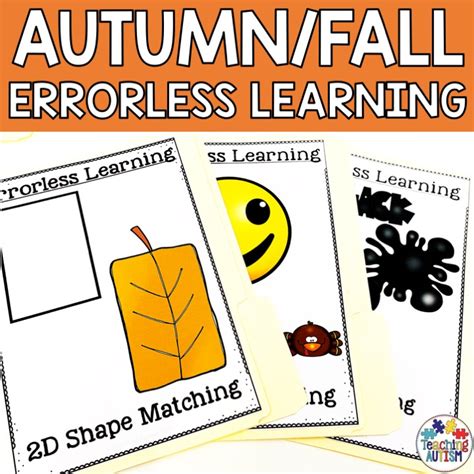 Errorless Learning Activities For Autumn Fall Teaching Autism