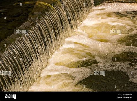 A Small Weir Overflow From The Stort And Lee Canal Near Sawbridgeworth