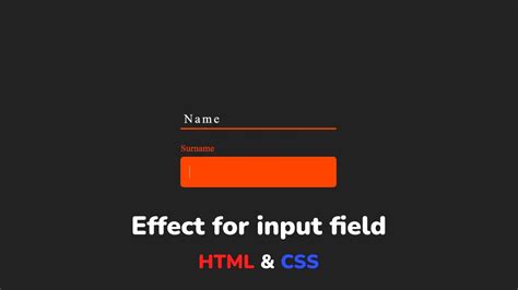 Input Field Text Animation Effect Using Html And Css Эффект для текстового поля используя Html