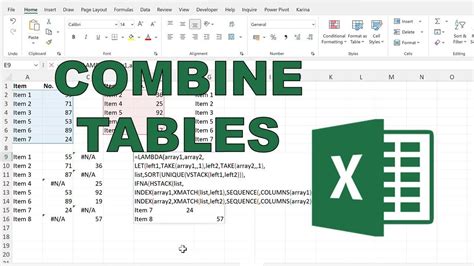How To Line Up The Rows From Two Tables In Excel Lambda