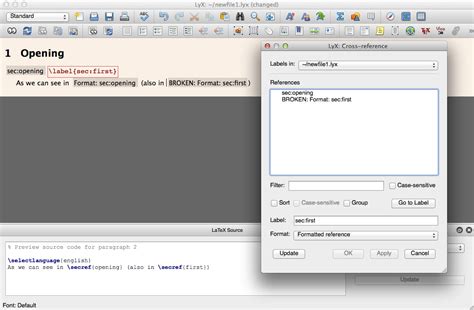 Cross Reference In Tex Code In LyX TeX LaTeX Stack Exchange