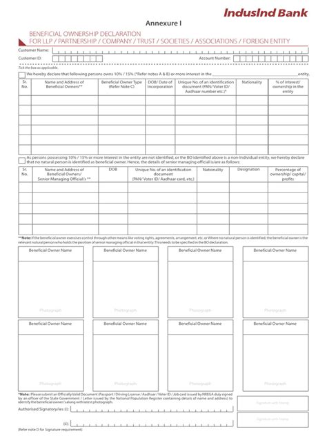 Beneficial Ownership Declaration Pdf Identity Document Ownership