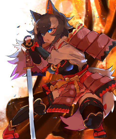 Safebooru 100maru Alternate Costume Animal Ears Armor Black Armor