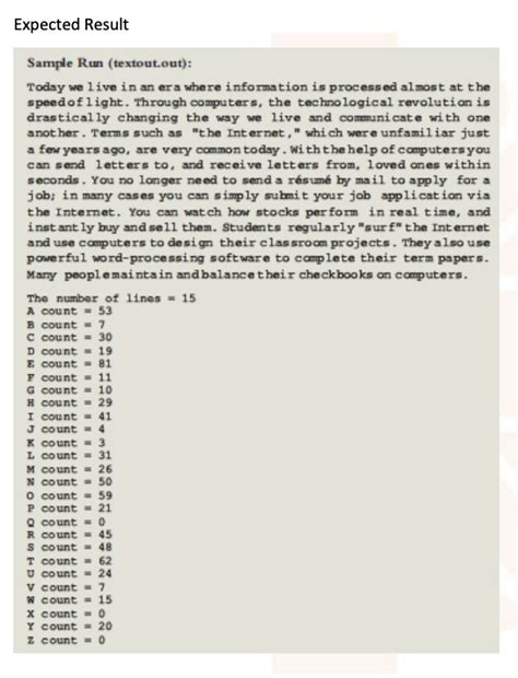 Solved Line And Letter Count Write A Program That Reads A