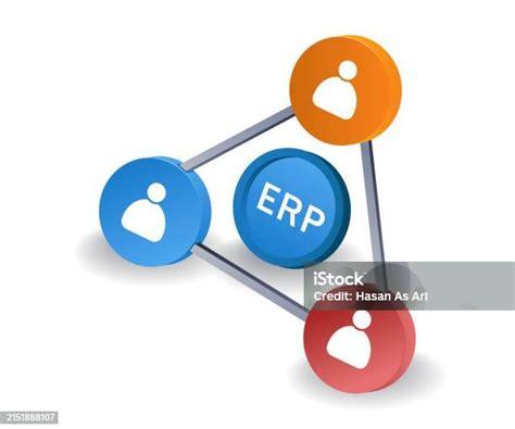 Erp 비즈니스 네트워크 인포 그래픽 3d 일러스트 평면 아이소 메트릭 개념에 대한 스톡 벡터 아트 및 기타 이미지 개념