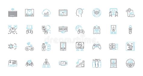 Mobile Technology Linear Icons Set Smartph Tablet App Battery Nerk
