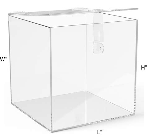 Clear Acrylic Box With Hasp Lock Hinged Lid Custom Size Pleximart