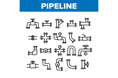 Pipeline Collection Elements Icons Set Graphic By Stockvectorwin