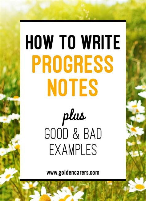 how to write progress notes