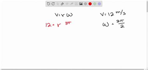 SOLVED Use the formula v r ωto find the value of the missing variable v m per sec ω π