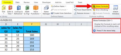 excel show formula how to show formula in excel with examples