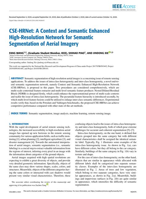 PDF CSE HRNet A Context And Semantic Enhanced High Resolution Network For Semantic