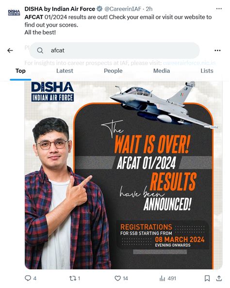 Indian Airforce Afcat 012024 Batch Result 2024
