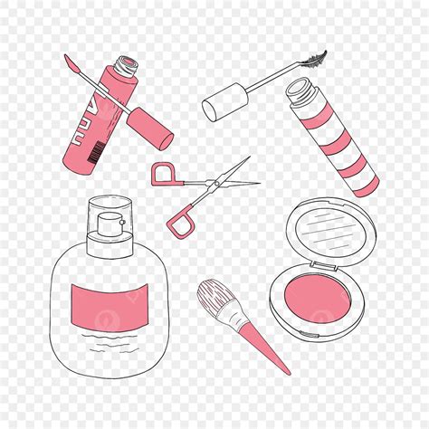 화장품 메이크업 도구 낙서 흑백 화장품 메이크업 도구 그래피티 Png 일러스트 및 Psd 이미지 무료 다운로드 Pngtree
