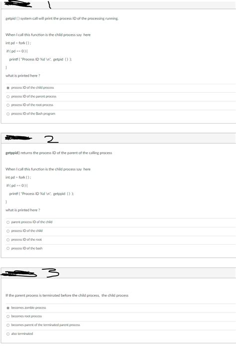 solved getpid system call will print the process id of the