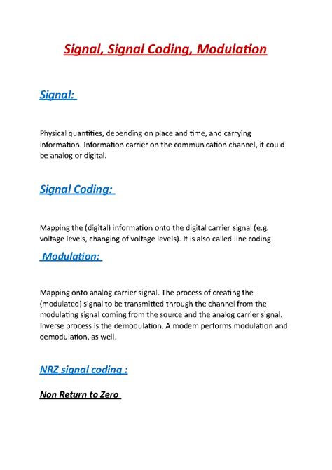 Signal Signal Coding Modulation Signal Signal Coding Modulation Signal Physical