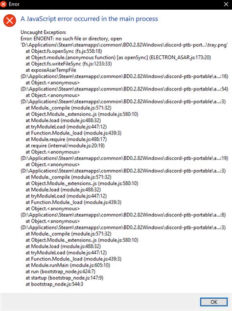 A Javascript Error Ocurred In The Main Process · Issue 2 · Portappsdiscord Ptb Portable · Github