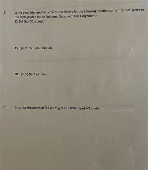 Solved Write Equalities And Two Conversion Factors For The