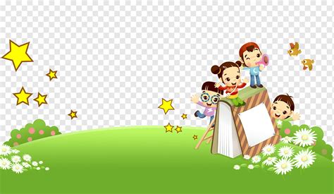 어린이와 책 그림 포스터 유치원 광고 책에 서있는 어린이 그룹 앨범 텍스트 사람들 Png Pngwing