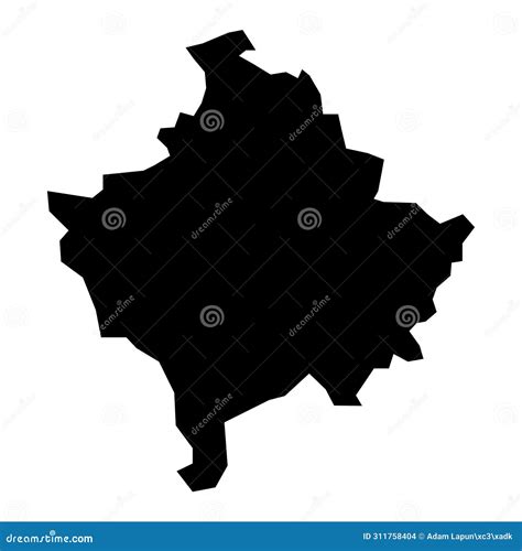 Black Vector Kosovo Map On White Background Stock Vector Illustration