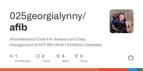Github 025georgialynny Afib Miscellaneous Code For Analysis And Data Management Of Mit Bih