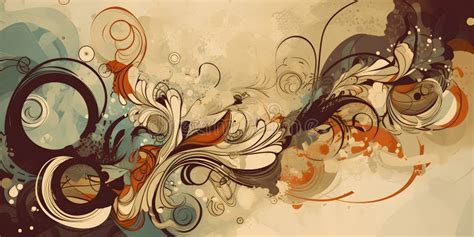 An Abstract Design With Swirling Shapes And Lines One Generative Ai Stock Illustration