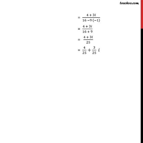 Ex 4 1 11 Find Multiplicative Inverse Of 4 3i Teachoo