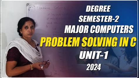 Degree Semester 2 C Language Unit 1 Part 1 2024 Major And Minor Paper Youtube