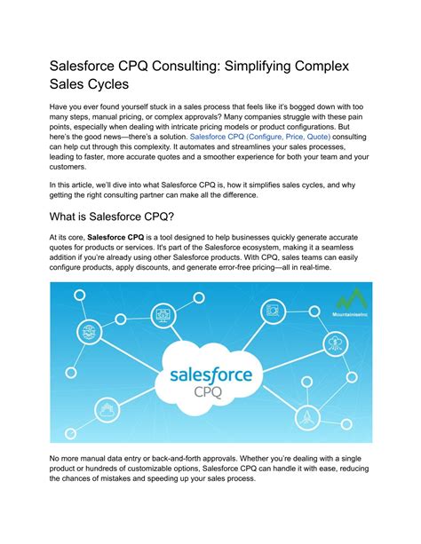 Ppt Salesforce Cpq Consulting Simplifying Complex Sales Cycles