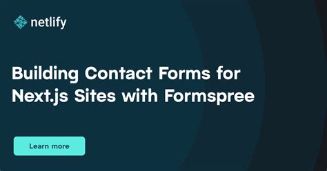 Building Contact Forms For Nextjs Sites With Formspree