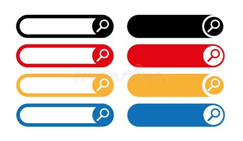 A Search Box With A Wide Search Field And A Magnifying Glass Search Button Stock Illustration