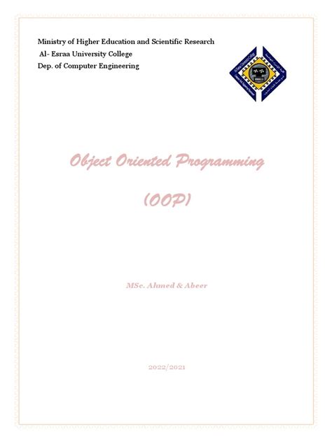 Class Part 2 Pdf Object Oriented Programming Programming Paradigms