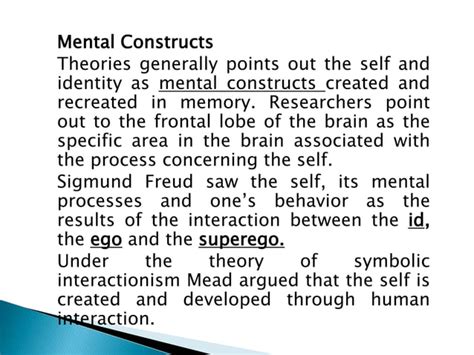 The Self As Cognitive Construct Pptx
