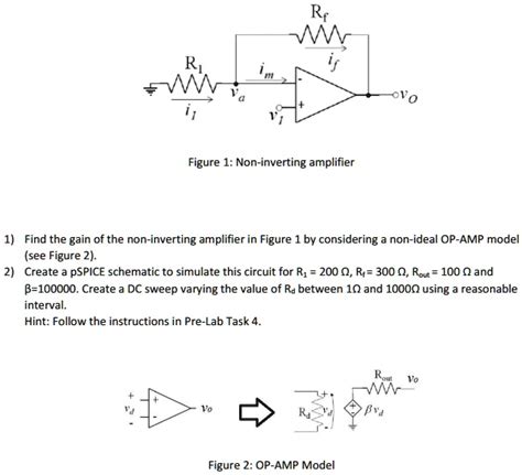 R Vv Figure 1 Non Inverting Amplifier 1find The Gain Of The Non Inverting Amplifier In Figure 1
