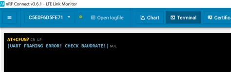 Uart Framing Error When Connect Thingy91 Not Able To Enter Mcuboot