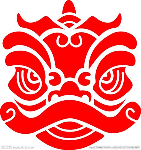 矢量舞狮头 花瓣网
