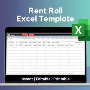Rent Roll Template Excel Template Property Management Tool For