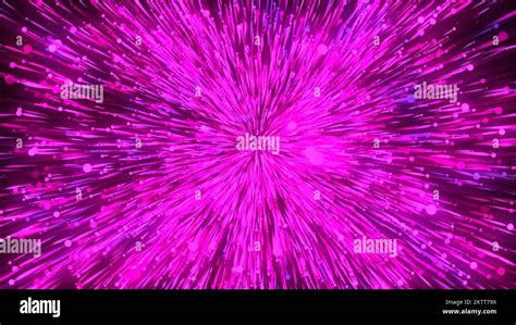 Magic Pink Animation With Sphere Of Particles And Rays Becoming Smaller